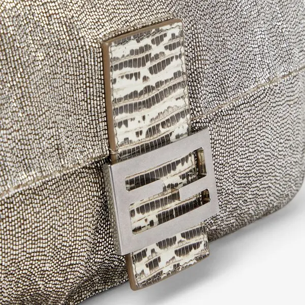 Fendi Baguette® 26424 Silver Organza Bag With Bead Embroidery